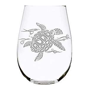 Sea Turtle Stemless wine glass, 17 oz.