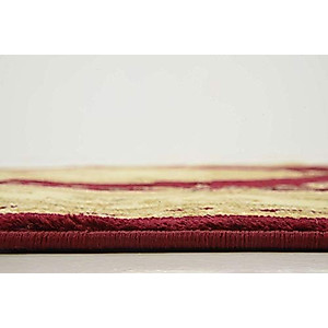 Unique Loom Versailles Collection Traditional Classic Floral Motif Area Rug (5' 0 x 8' 0 Rectangular, Burgundy/ Ivory)