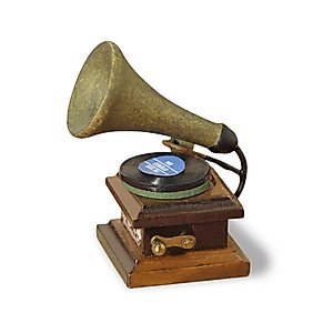 Miniature Gramophone Dollhouse Accessories Phonograph 1:12 Scale Vintage Record Player Mini House Charming Retro Mini Model Desk Decoration