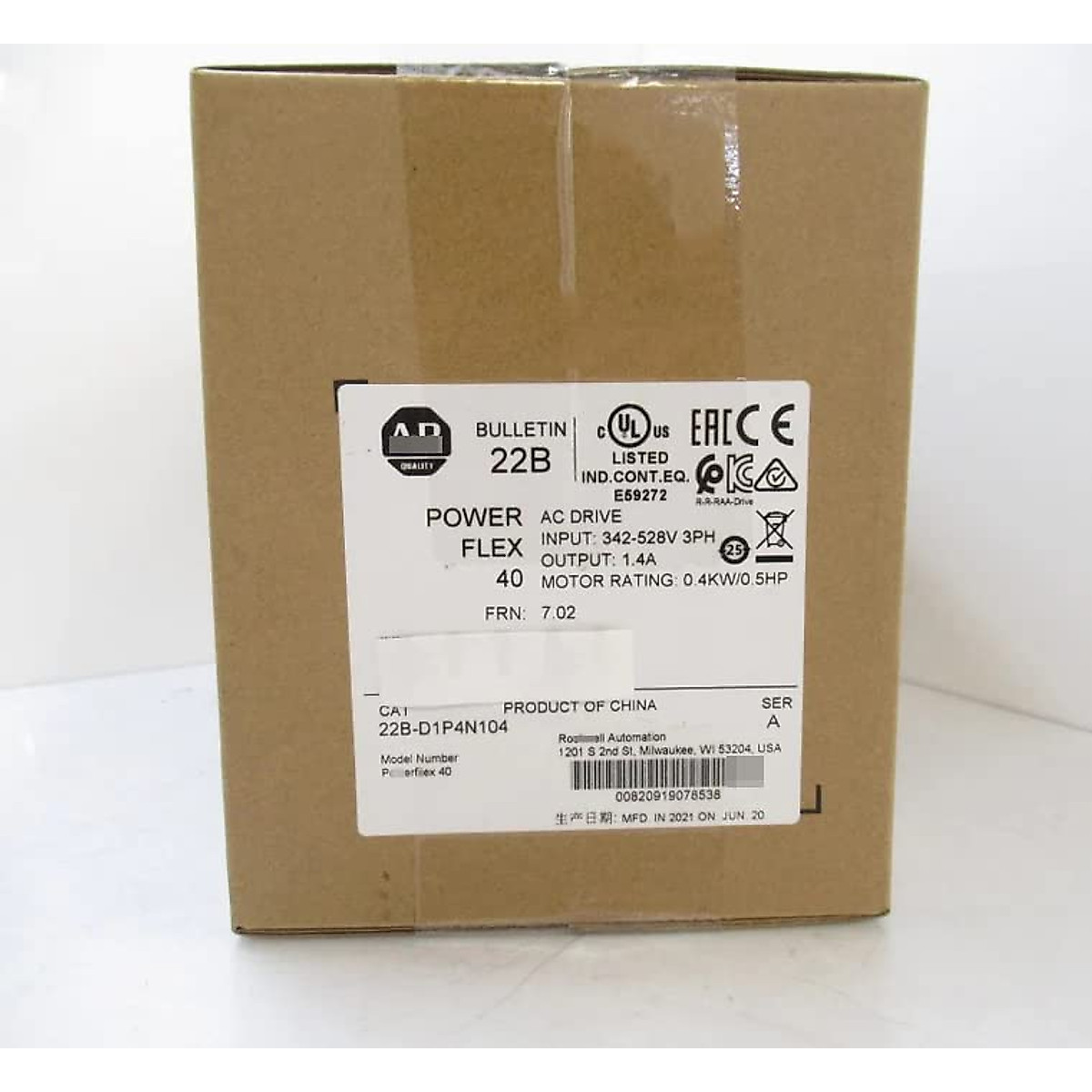 22B-D1P4N104 22B-D1P4N104 Power 40 0.4kW AC Drive 22BD1P4N104 Sealed in Box 1 Year Warranty Fast Shipment