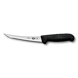 Victorinox 10 in. Chef's Knife & Fibrox Pro 6-inch Curved Boning Knife with Semi-Stiff Blade, Black