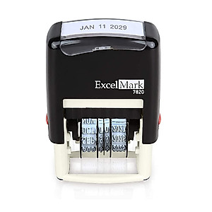 ExcelMark 7820 Self-Inking Rubber Date Stamp – Great for Shipping, Receiving, Expiration and Due Dates (Black Ink)