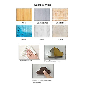 Powerful Magnetic Knife Strip,Cloud Shape Knife Holder/Key Holder for Home Kitchen & Wall Decor,Made from Solid Wood, 4pcs with Strong 3M Double-sided Tape Easy Setting (4)