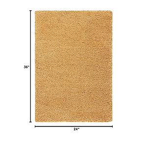 SAFAVIEH Hudson Shag Collection Accent Rug - 2' x 3', Gold, Modern Solid Design, Non-Shedding & Easy Care, 2-inch Thick Ideal for High Traffic Areas in Entryway, Living Room, Bedroom (SGH220D)