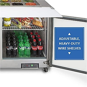 Kratos Refrigeration 69K-835 Commercial 72" W Sandwich/Salad Prep Table, Three Door