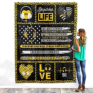 VTH GLOBAL Custom Dispatcher Fleece Sherpa Throw Blanket Customized Christmas Birthday Wedding Anniversary Engagement Custom Fiancee Presents from Electrical Journeyman Lineman Husband Fiance