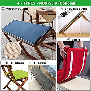 JBlWSGT Custom Bench Cushion, Chair Cushions, Indoor Outdoor Cushion, Personalized Cushion, Optional Waterproof, Optional Addition Piping and Non-Slip Bottom and Straps and Velcro