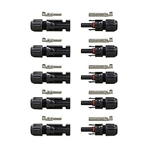 Renogy Solar Panel Cable, 5 Pairs Y Branch Connectors, Black