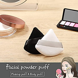 10 Pieces Pure Powder Puff Face Triangle Soft Makeup Powder Puff for Loose Powder Mineral Powder Body Powder Makeup Tool