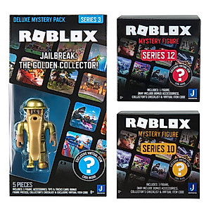 Roblox Action Collection - Jailbreak: The Golden Collector! + Two Mystery Figure Bundle [Includes 3 Exclusive Virtual Items]