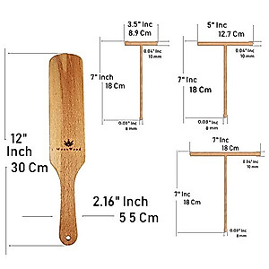 Crepe Spreader and Spatula Set - 4 Piece (3.5, 5, 7 Spreaders Kit 12 Inch Crepe Spatula Turner) Convenient Sizes to Fit Any Crepe Pan Maker - 100% Natural & Premium Quality Wooden Spreader Tools