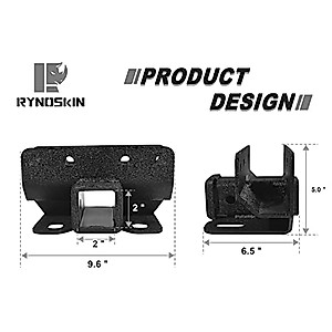 RYNOSKIN Trailer Tow Hitch Receiver Fit 2021-2023 Ford Bronco 2 Door & 4 Door Class 3 Rear Trailer Hitch with 2" Square Receiver Heavy Textured Black