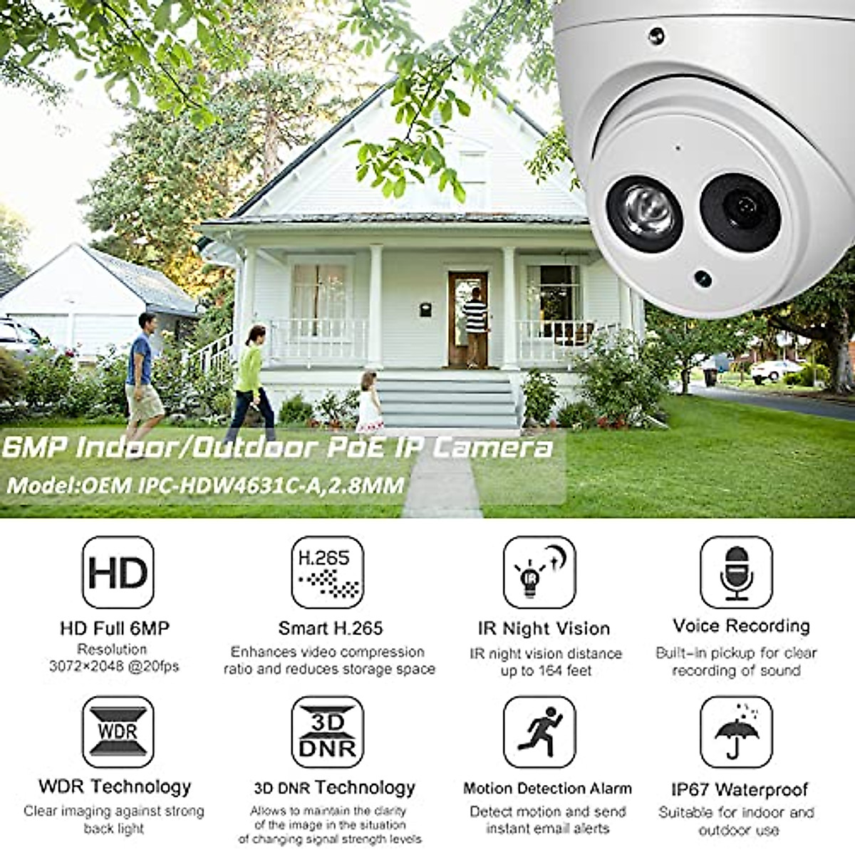CALUCAM 6MP Starlight PoE Camera (6MP Turret White)