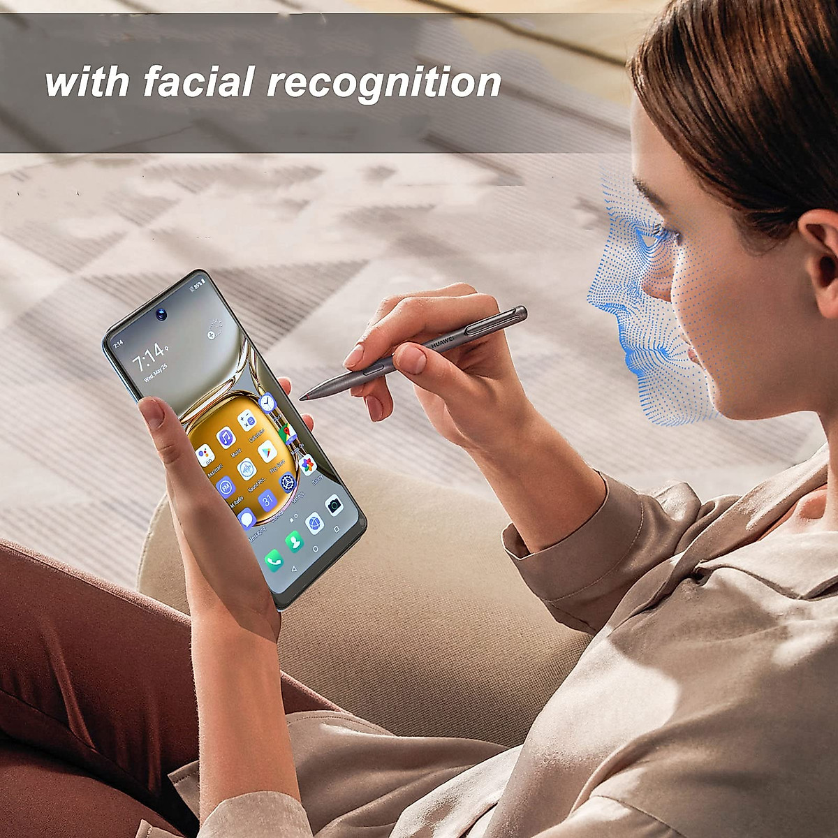 P60pro Mobile Phone, 7 Inch 1440X3040 HD Screen, 4GB and 64GB MT6893 Quad Core, 8MP Rear 16MP Front Cameras, 8000mAh Battery, Cell Phone for Android 11.0 System(USA)