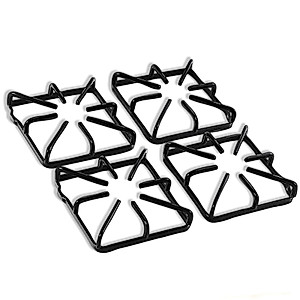 Upgraded WB31K10016 Grates Replacement Parts for GE Stove Parts Range Burner Grate WB31K10015 Stove Top Metal Steel grates for GE Cooktop Parts Kenmore Hotpoint Gas Range Parts Stove Grates 4 Pcs