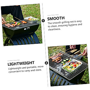 4 Pcs Stainless Steel Bbq Mesh Barbecue Grill Nets Outdoor Bbq Supplies Cooling Rack Bbq Baking Nets Bbq Grill Net Outdoor Grill Mat Multifunction Grill Cooking Grids Bbq Mat