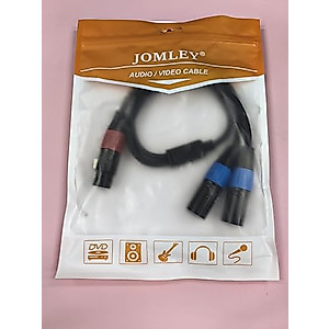 JOMLEY XLR Splitter Cable, XLR Female to Dual XLR Male Y Splitter Cable, 1 XLR Female to 2 XLR Male Balanced Microphone Splitter Cord Audio Cable - 5 feet