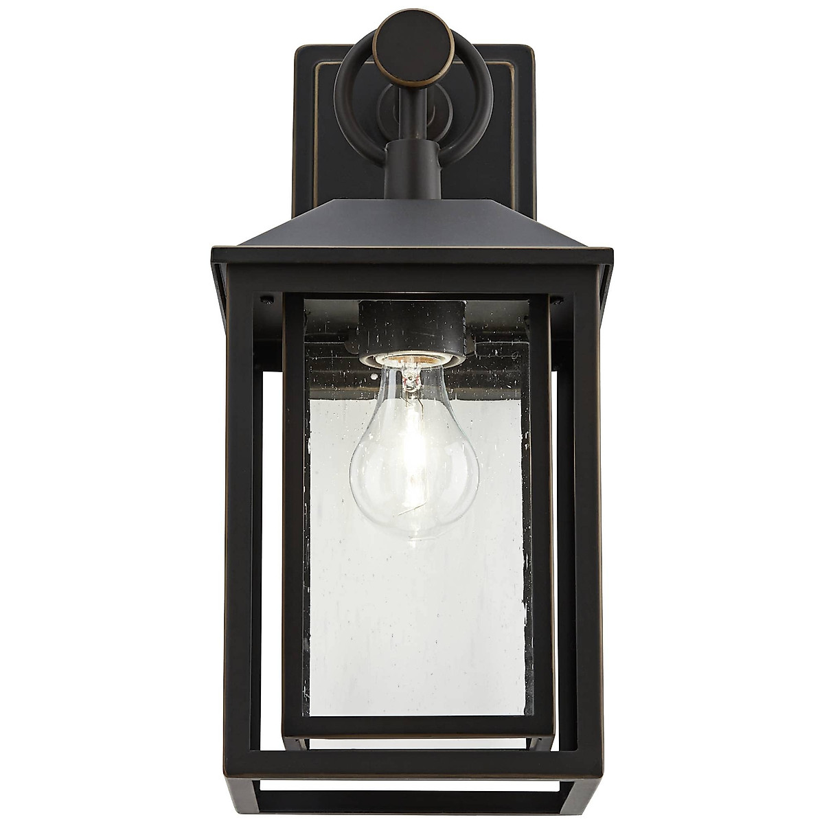 John Timberland Califa Mission Modern Outdoor Wall Light Fixture Brown Bronze Metal 15 1/4" Textured Clear Glass for Exterior House Porch Patio Outside Deck Garage Yard Front Door Garden Home