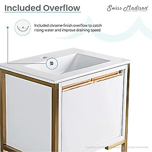 Swiss Madison - well made forever Marseille 24" Bathroom White and Brushed Gold Bath Vanity