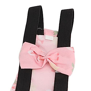 Zerodis Pet Chicken Diapers,Chicken Goose Duck Loose Tight Belt Diapers Poop Pocket Diapers Flamingo Pattern for Poultry Pet Using Cleaning(M)