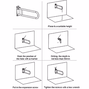 Botabay Handicap Grab Bars Rails 23.6 Inch Toilet Handrails Bathroom Safety Bar Hand Support Rail Handicapped Handrail Accessories for Seniors Elderly Disabled Mounted Bath Grips