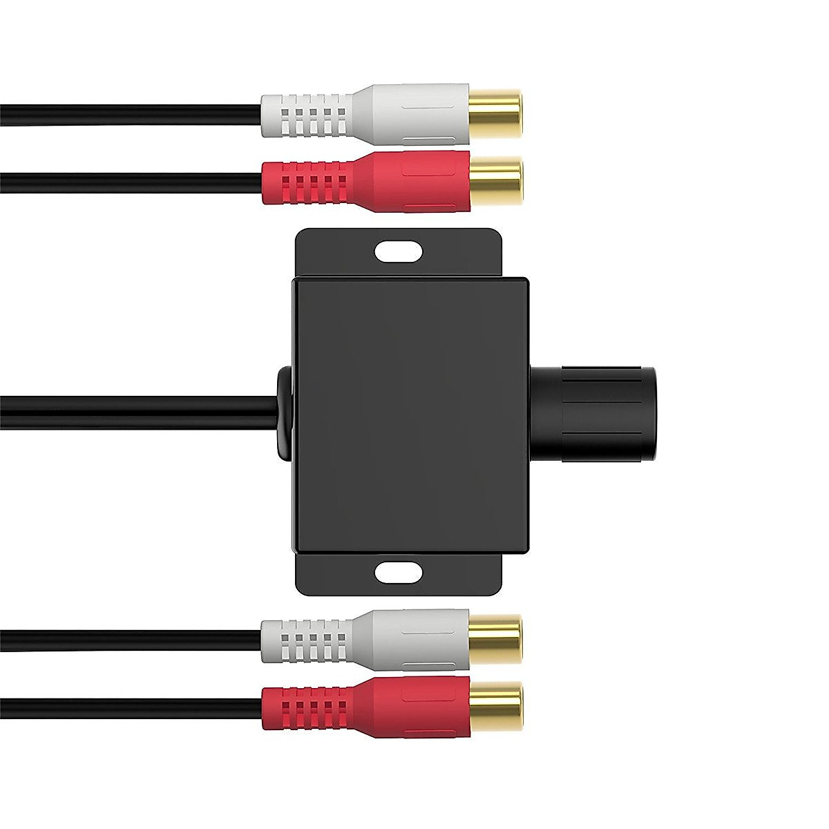 Universal RCA Level Controller Car Audio Amplifier RCA Amplifier Audio Adjuster Gain Level Bass Boost Volume Control Knob for Car, Motorcycle, Speakers, Home Theater (1 Pack)