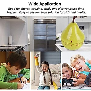 Cartoon Timer, Pear Shaped Kitchen Timer, Mini Cute 60mins Mechanical Manual Kitchen Timer Cooking Timer, Countdown Timer