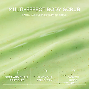 AKARY Organic Aloe Vera Exfoliating Scrub, Ultra Hydrating and Exfoliating Scrub for Nourishing Essential Body Care Moisturize, Helps with Acne, Cellulite, Dead Skin Scars, 12.35oz