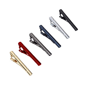 Tornito 6Pcs Tie Clips Set for Men Tie Bar Clip Set for Regular Skinny Ties Necktie Wedding Business Clips for Men
