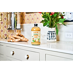 Lucy's Family Owned - PERUVIAN Organic 99% Pure Ginger Juice, 34 oz. Glass Bottle (Made From Fresh Pressed)