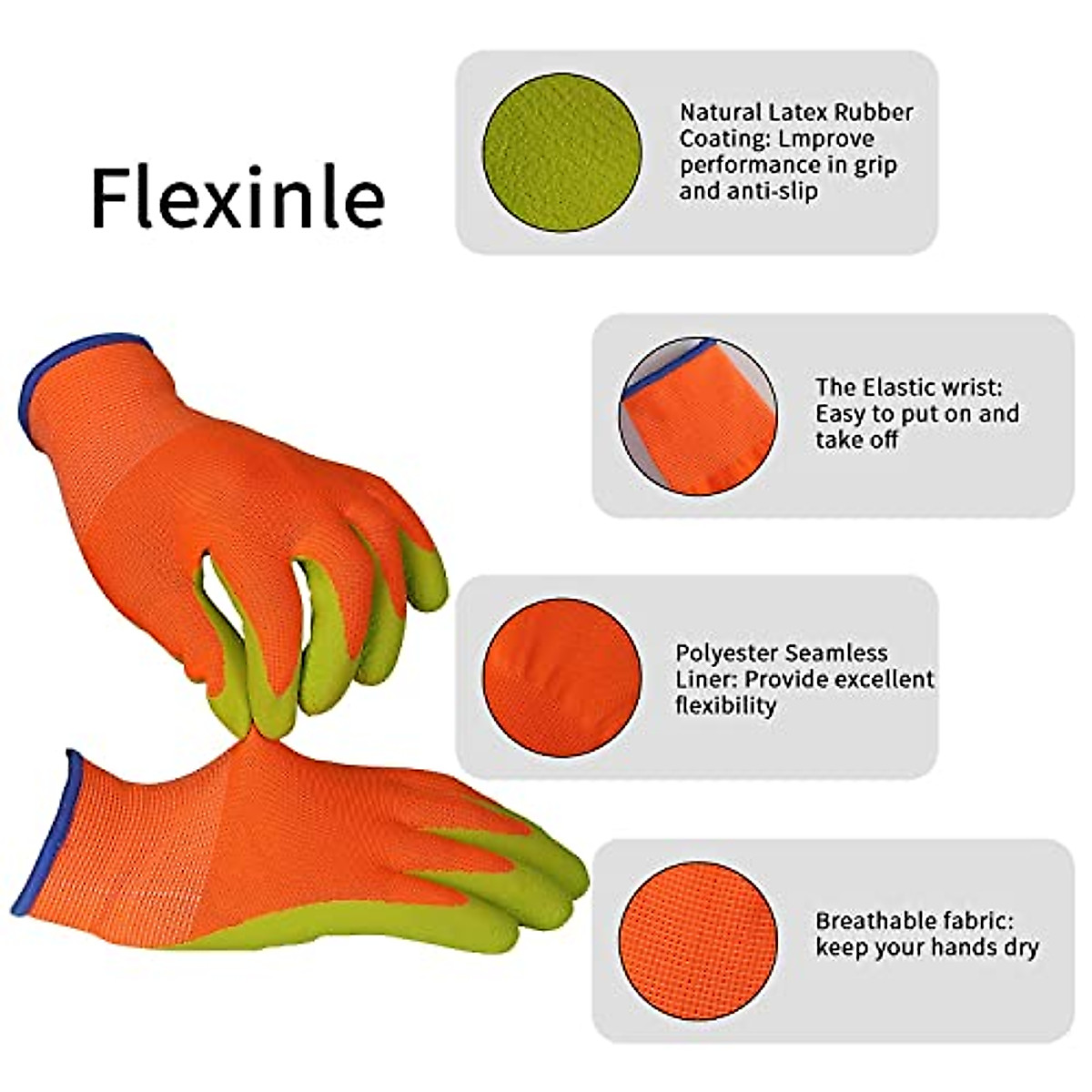 DICCO 8 Pairs Kid Gardening Gloves for Age 5 to 11 Children Painting Glove Rubber Coated Outdoor Protective Gloves for Boys and Girls, One Size (Pack of 8) (JPAB3QVU50821RNAYJ11GTZ)