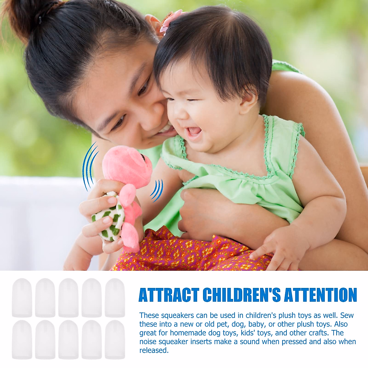 ibasenice Living Room Squeakers Repair Pet Noise Maker: 10pcs Squeaker Insert Replacement Squeaker DIY Toy Pet Baby Toy Noise Maker Insert Replacement for Dog Pet Kid Toys Replaceable Toy Squeaker