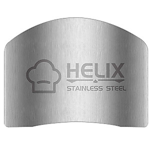 SLXDEX 2 Pcs Finger Guard for Cutting aid, Kitchen Tool, Stainless Steel Knife Protector, Adjustable Hand Protect Fingers, Avoid Hurting, Slicing and Chopping, Silver