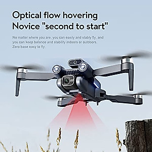 drones with camera for adults 4k HD dual camera Automatic obstacle avoidance One Touch Take-off and Landing Trajectory flight (Black)
