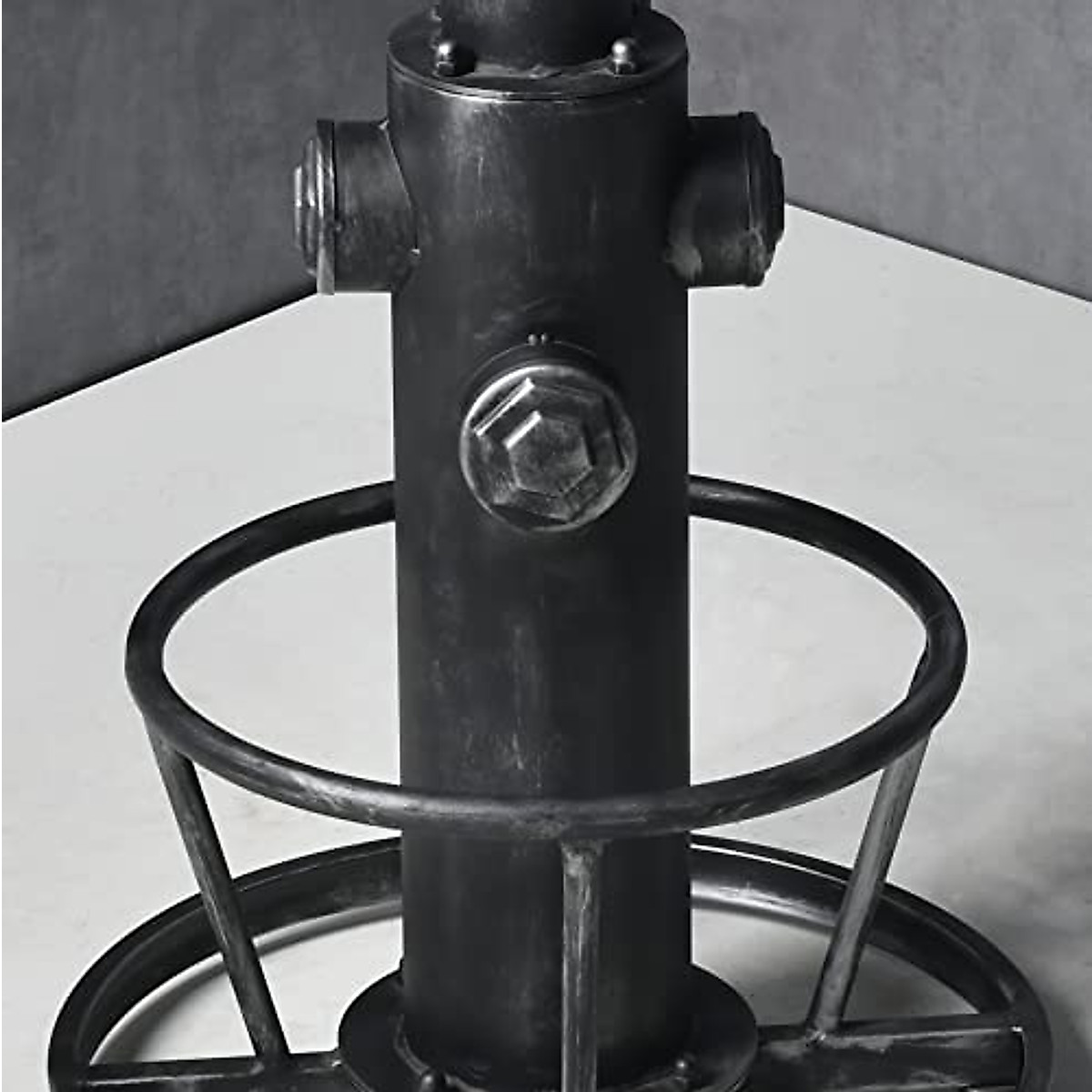 Topower Industrial Bar Table 38.58-48.43" Adjustable Pub Table Kitchen Dining Coffee Bistro Table Silver