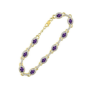 Rylos Spectaculal Tennis Bracelet Set With Amethyst - February Birthstone*