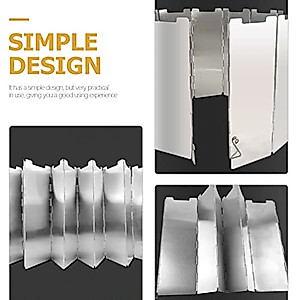 VANZACK Camping Stove Portable Bbq Portable Bbq 16 Sheets of Creative Windscreen Burner Windshield Foldable Windproof BBQ Windscreen with Bag Portable Burner Portable Burner Portable Stove