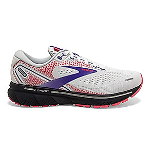 Brooks Women's Ghost 14 Neutral Running Shoe - White/Purple/Coral - 7.5 Medium