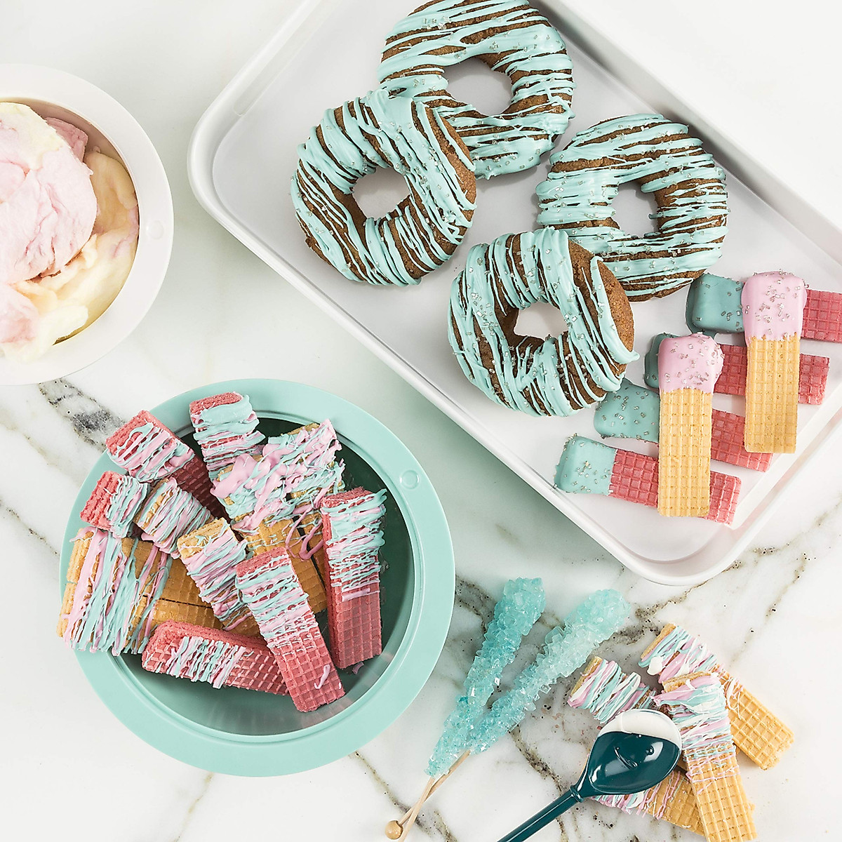 Zak Designs 21in x 13.5in Large Gallery Serving Tray - BPA-free, Eggshell White GL