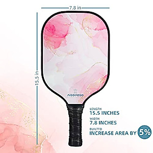 Aieoposo Pickleball Paddles, Pickleball Gift, Fiberglass Pickleball Rackets, Wristbands and Pickleball Cover - Indoor & Outdoor Pickleball Set for Beginners & Intermediate Players