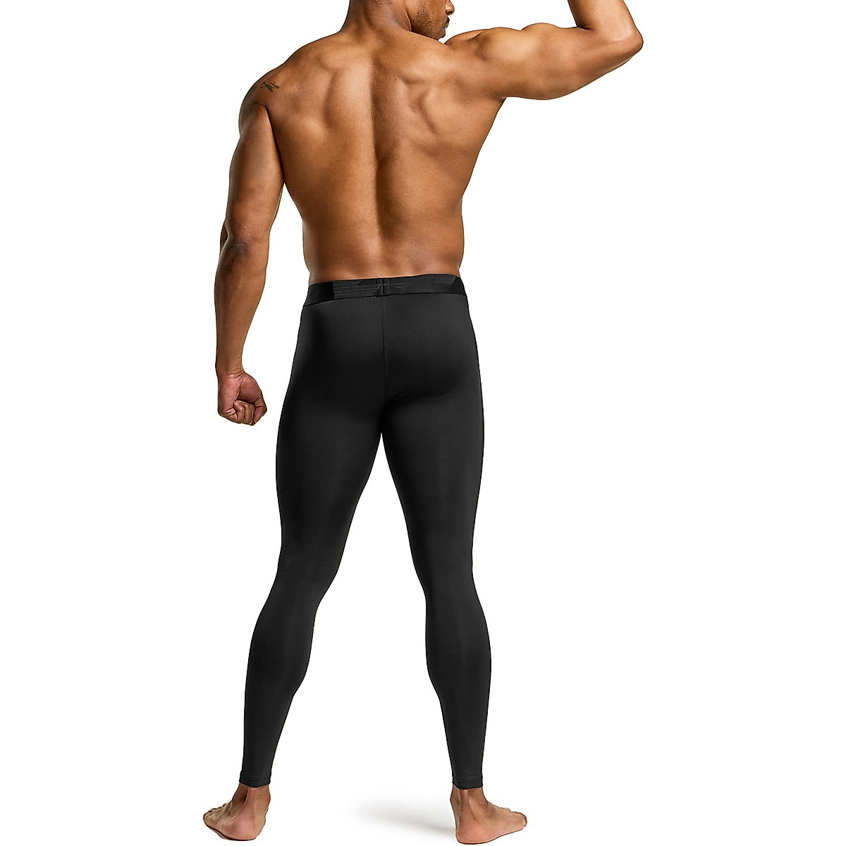 TSLA Men's Compression Pants, Cool Dry Athletic Workout Running Tights Leggings with Pocket/Non-Pocket, 3pack Tights Black/Camo Black/Camo Grey, Large