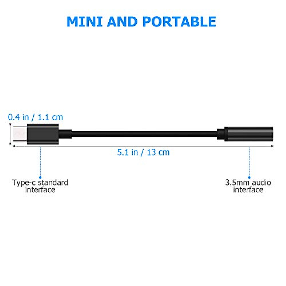 UKCOCO USB Type C to 3.5mm Headphone Jack, 3 Pack Audio Earphone Cable Converter for One Plus 6t, Huawei Tablet M5, Moto Z Z Droid Force Play and USB C Device