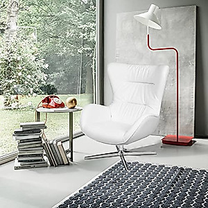 Flash Furniture White LeatherSoft Swivel Wing Chair