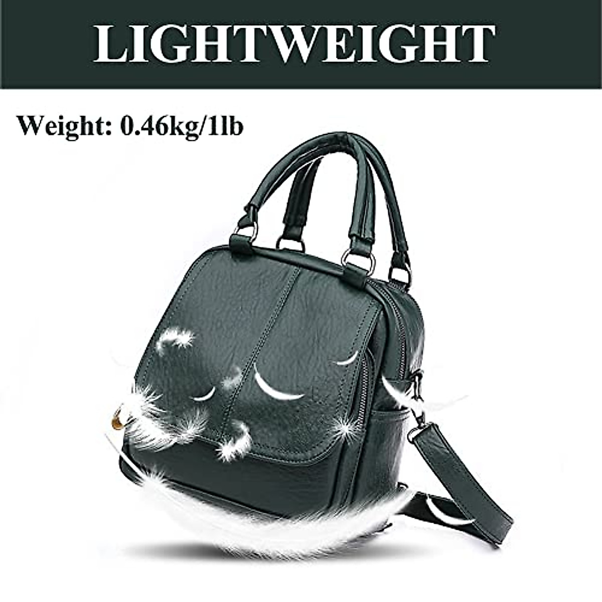 BONVEN Mini Backpack for Women,Small Backpack Purse Shoulder Bag Convertible Backpack Fashion Rucksack for Teen Girls Dark Green