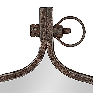 Kate and Laurel Yitro Round Industrial Rustic Metal Framed Wall Mirror, 23.5x28.5, Rustic Metal, Chic Industrial Accent Mirror for Wall