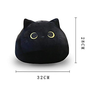 Gardening Spring-Plush Toy Black Plush Toy Creative Cat Shape Pillow Gift Animal Dolls (55CM/21.7in)