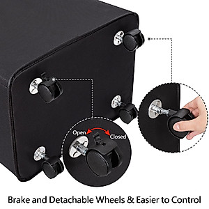 WOWLIVE 90L Large Laundry Hamper with Lid and Wheels Rolling Collapsible Laundry Basket Handle Foldable Tall Dirty Clothes Hamper Dorm Room Storage for Bedroom Bathroom, Black