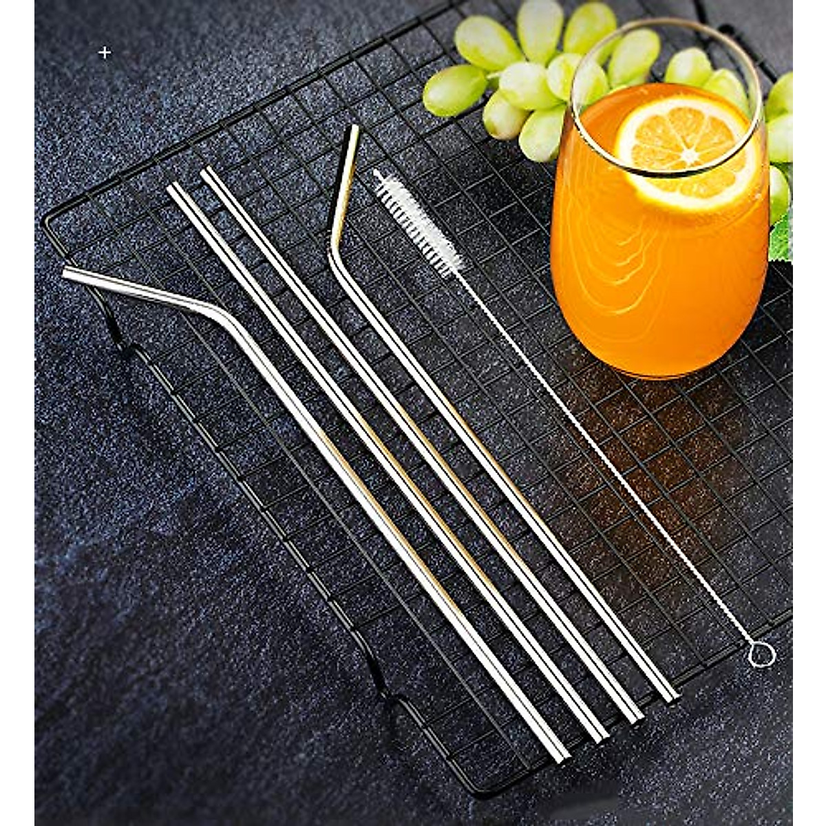 Brightbuy Set of 48 Stainless Steel Straws 10.5'' Reusable Metal Drinking Straws For 30oz Tumblers Yeti 6mm Diameter (48 Straight)