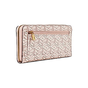 GUESS Laurel Large Zip Around Wallet, Pale Rose Logo