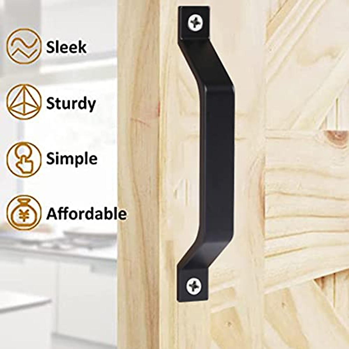 NNAA 6.1 Inch Sliding Barn Door Handle Pull Black 2 Pack Gate Handle Door Pull Pull Handle for Sliding Barn Door Gate Cabinet Closet Drawer Garage Shed